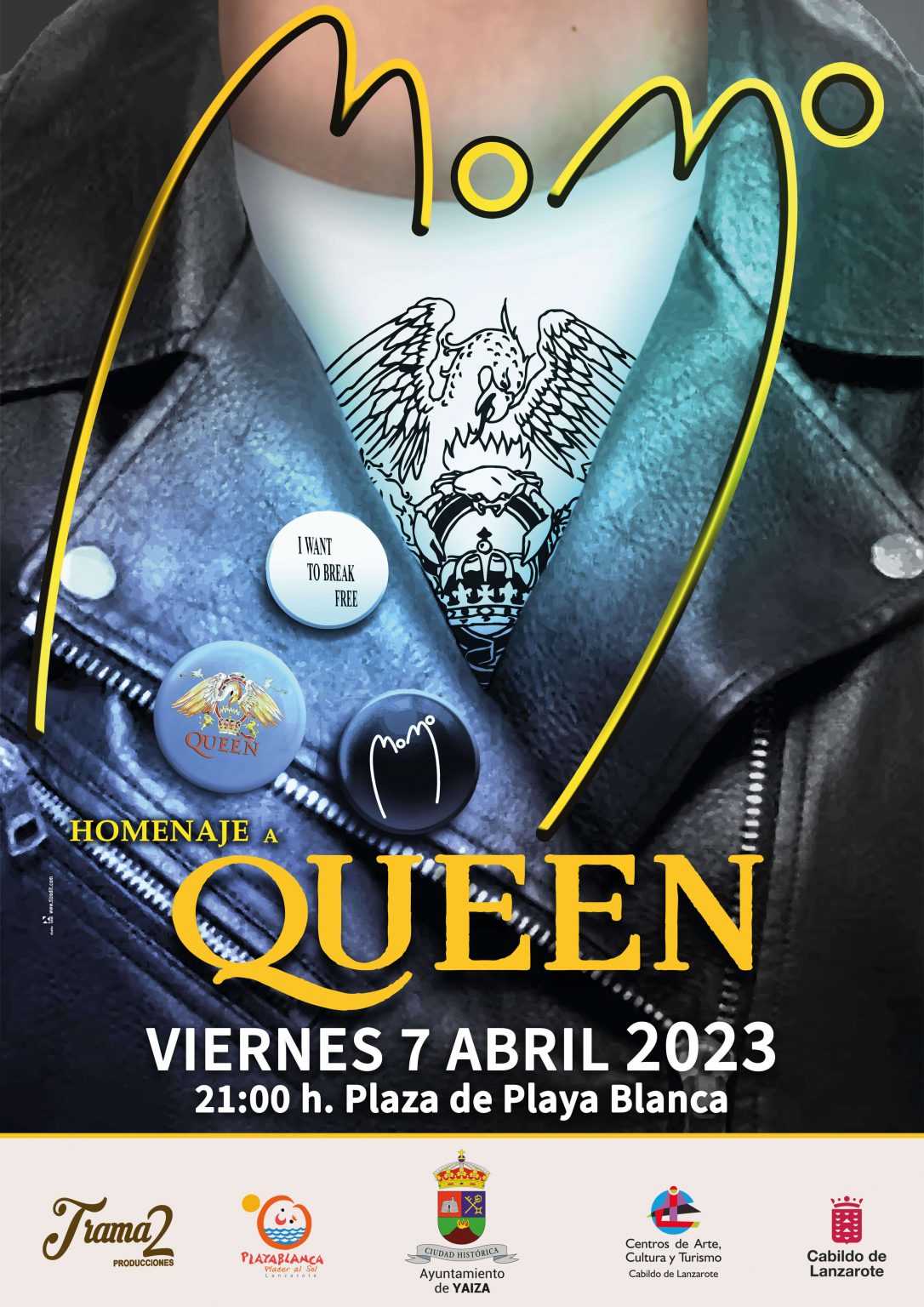 Concierto homenaje a Queen este viernes 7 de abril en Playa Blanca